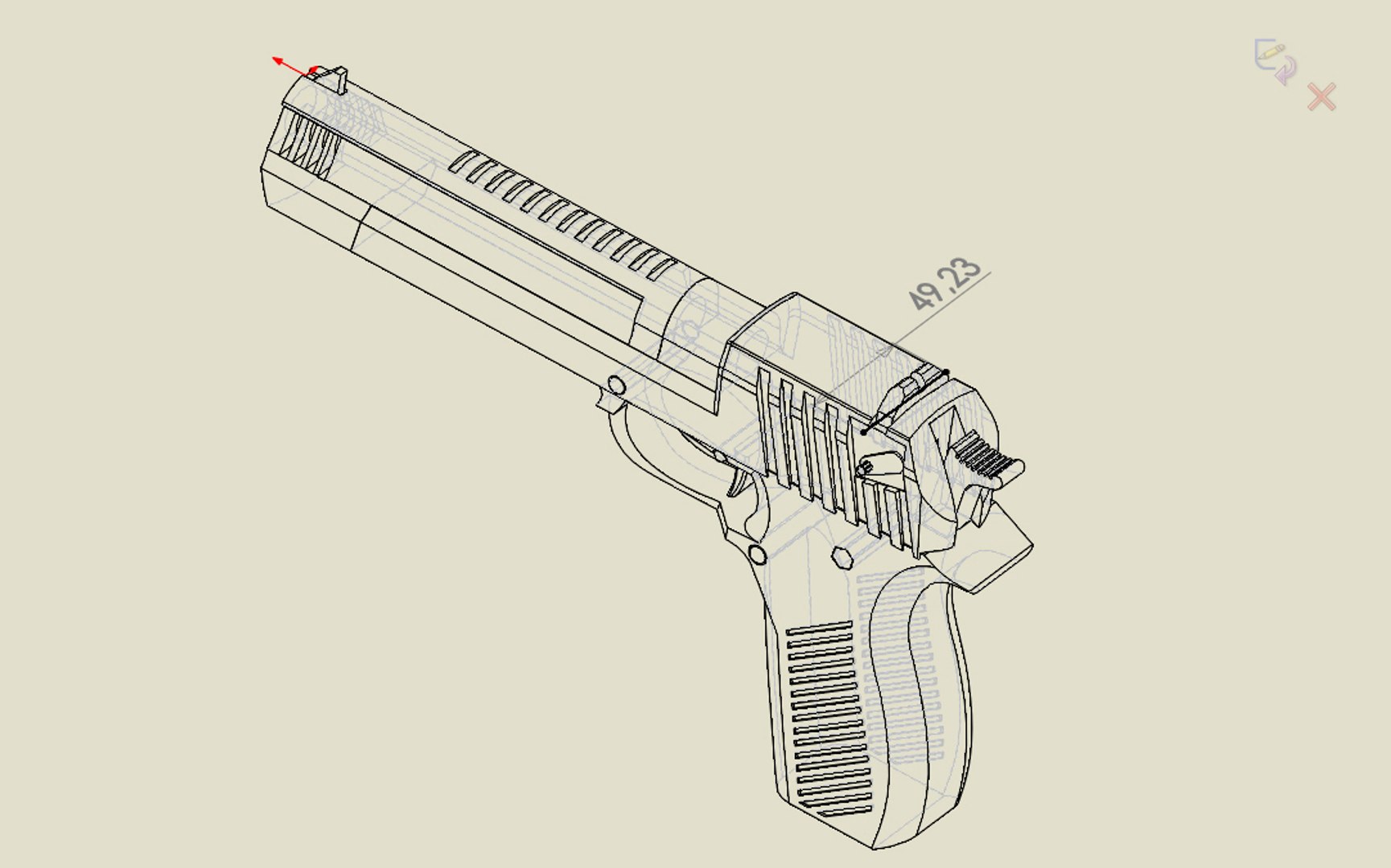 3d Iron Big Shiny Gun Barrel