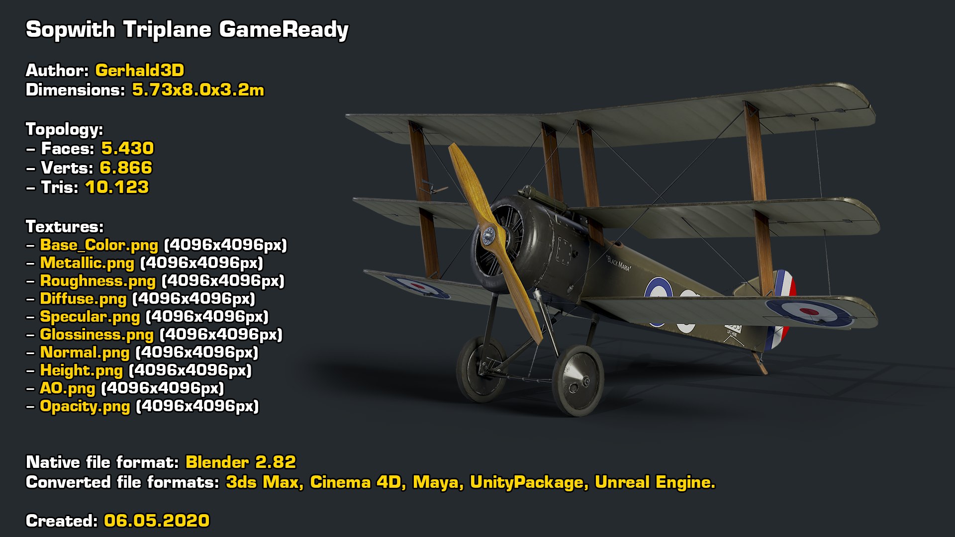 Airplanes WW1 Collection GameReady Model - TurboSquid 1999431