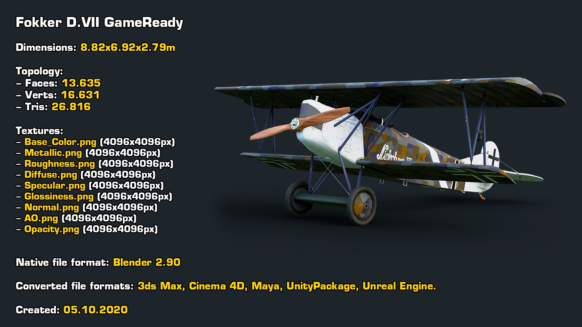 Airplanes WW1 Collection GameReady Model - TurboSquid 1999431