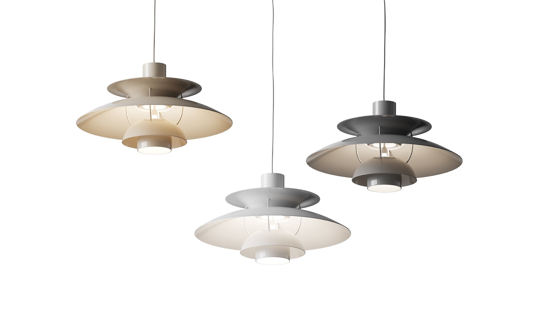 3D PH 5 Pendant Lamp Monochrome - TurboSquid 2380008