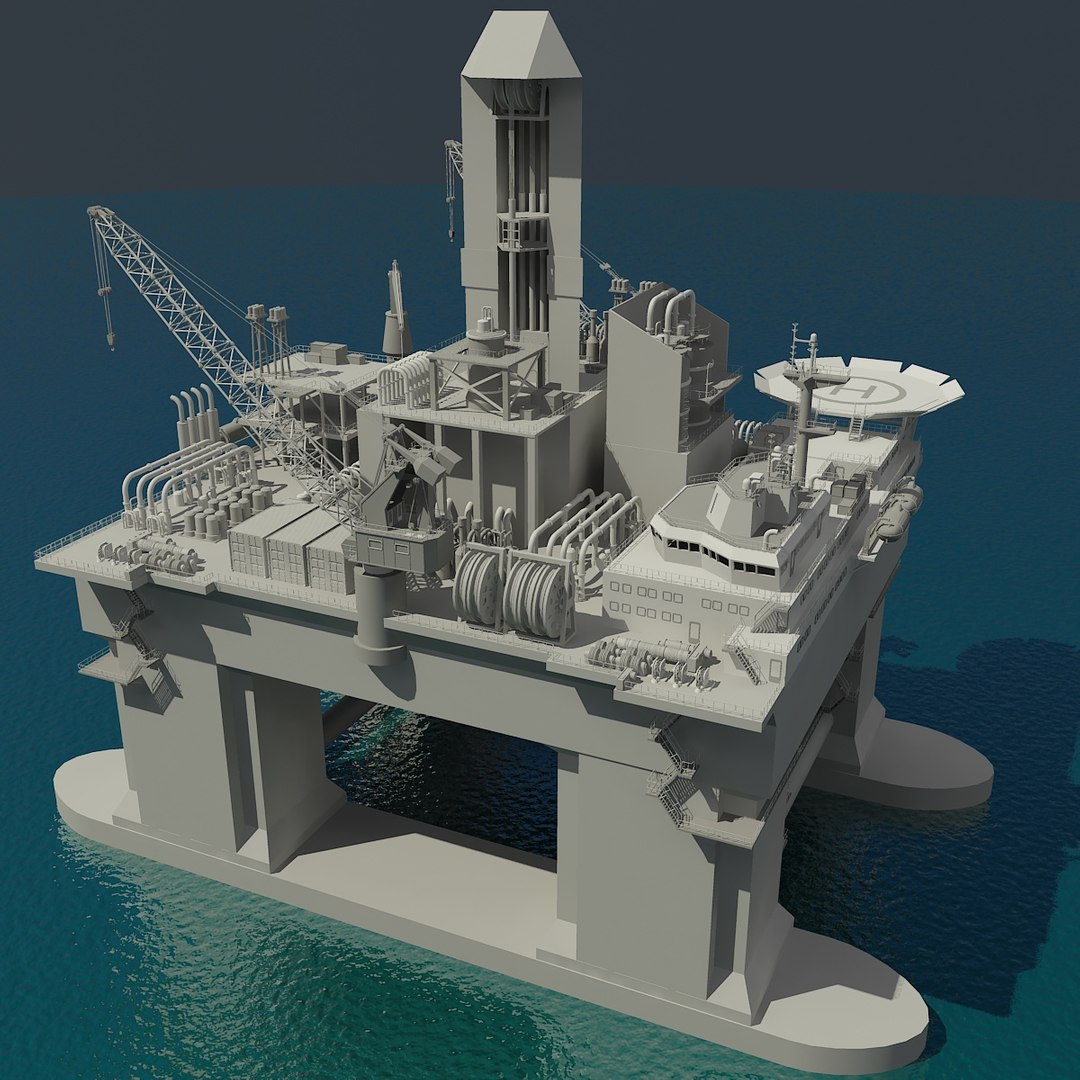 oil platform 3d max