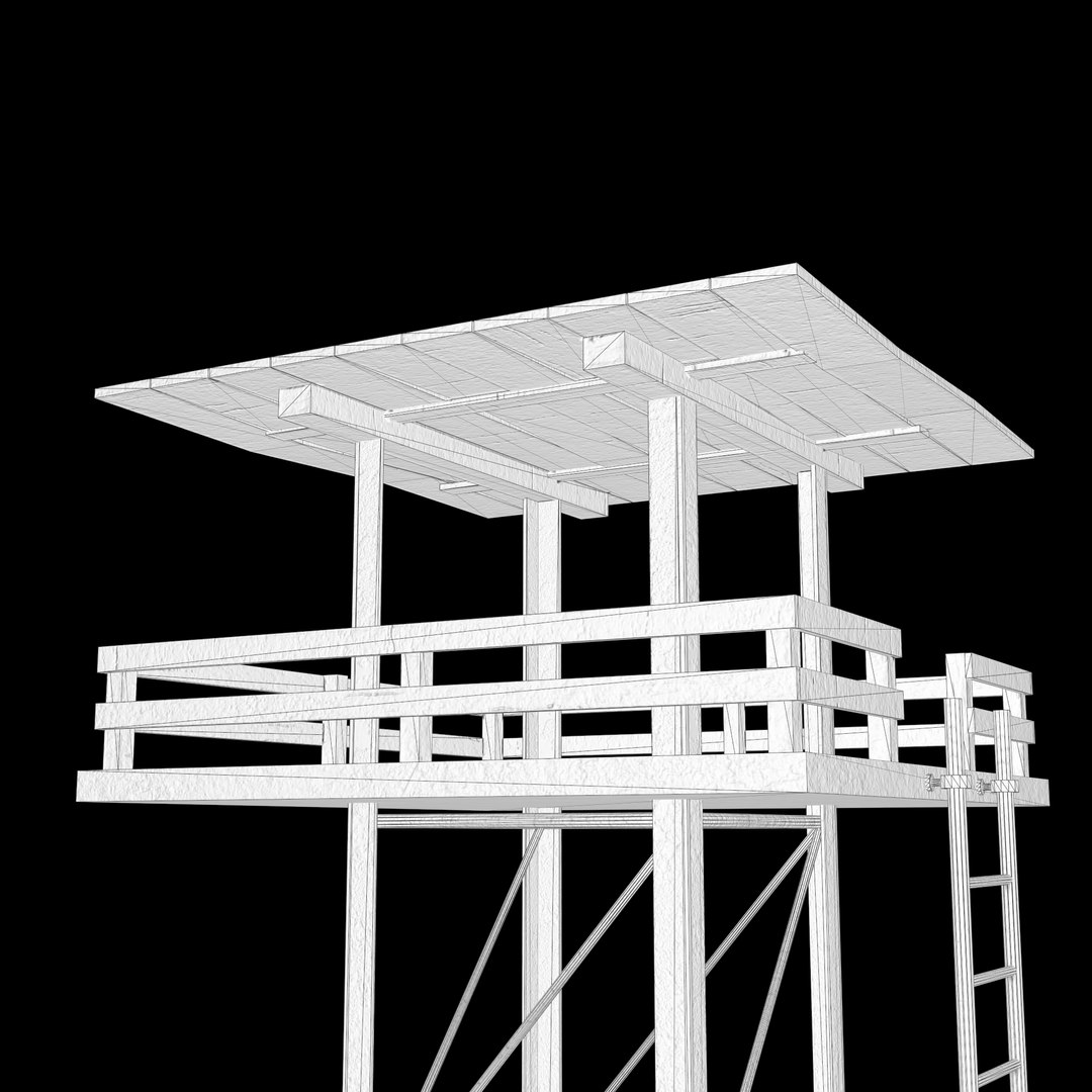 3D Model A Low-poly Of A Military Tower - TurboSquid 1872936