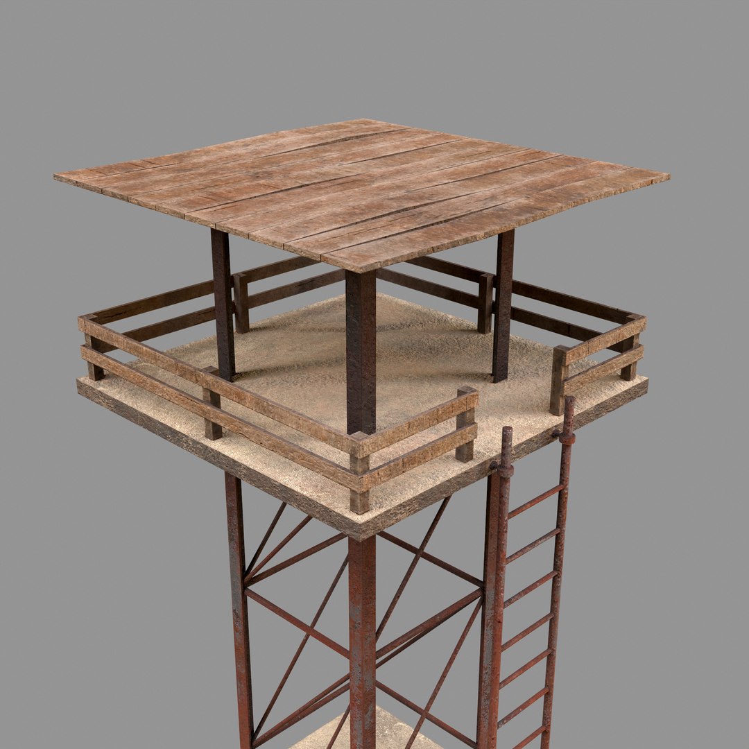 3D Model A Low-poly Of A Military Tower - TurboSquid 1872936