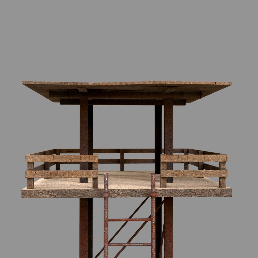 3D Model A Low-poly Of A Military Tower - TurboSquid 1872936