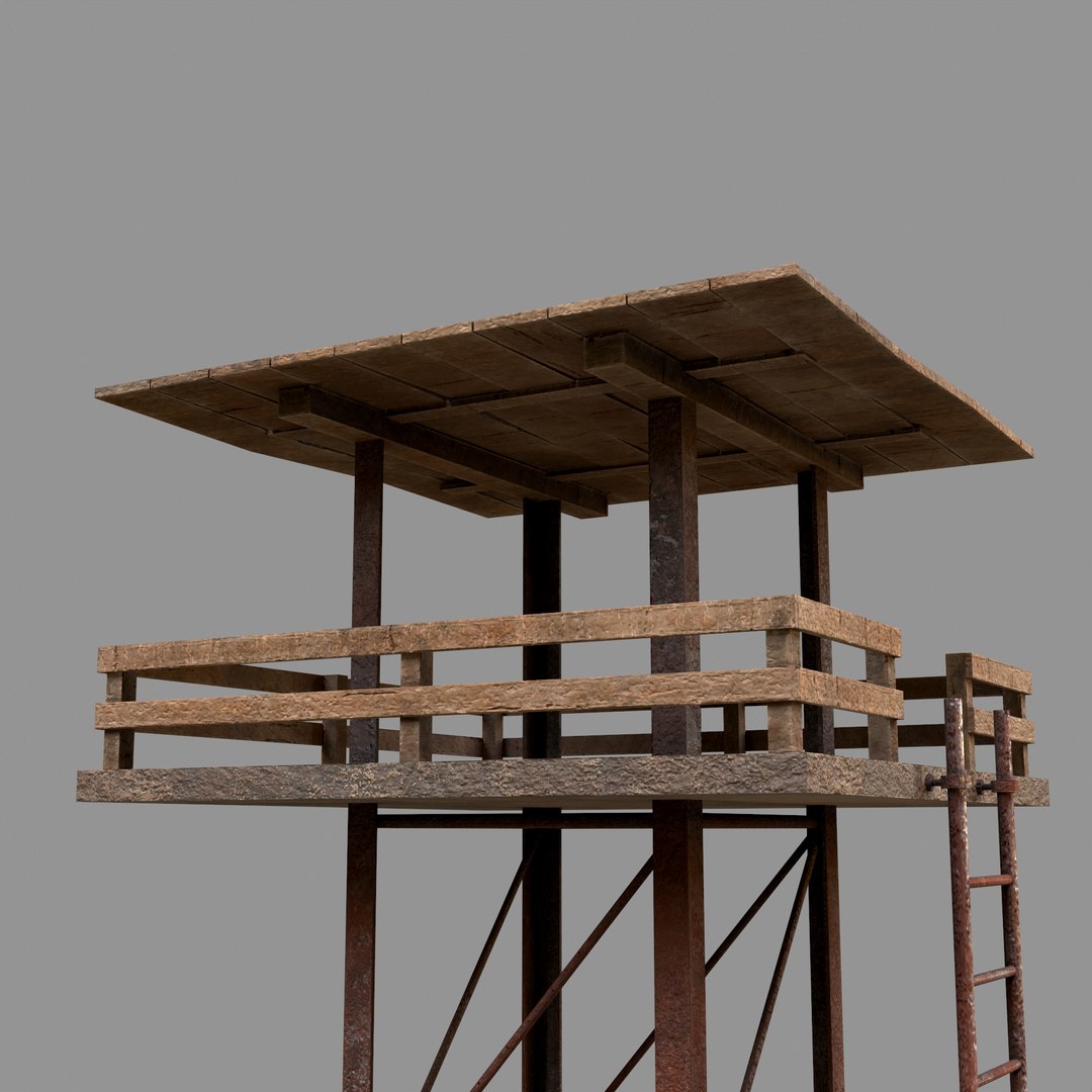 3D Model A Low-poly Of A Military Tower - TurboSquid 1872936