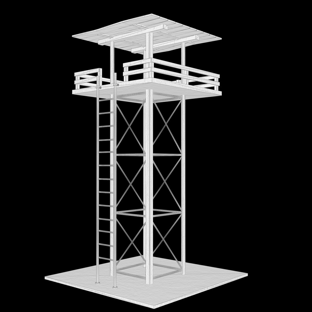 3D Model A Low-poly Of A Military Tower - TurboSquid 1872936