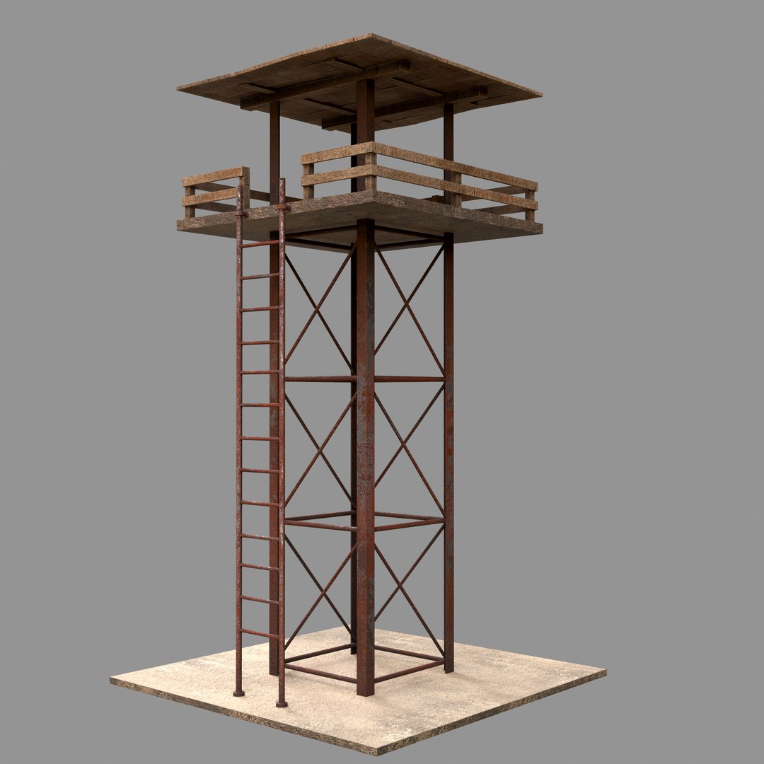 3D Model A Low-poly Of A Military Tower - TurboSquid 1872936