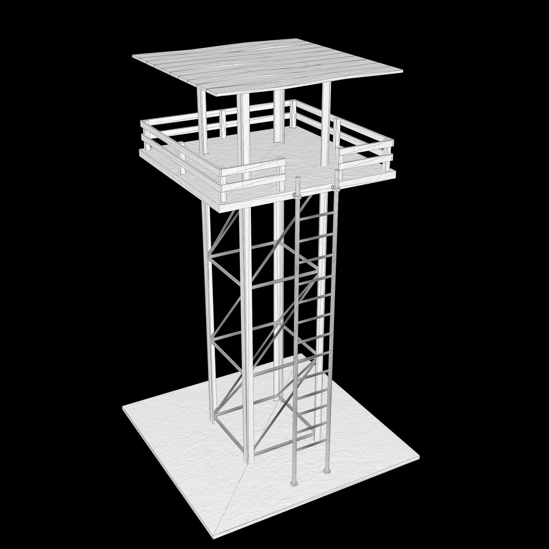 3D Model A Low-poly Of A Military Tower - TurboSquid 1872936