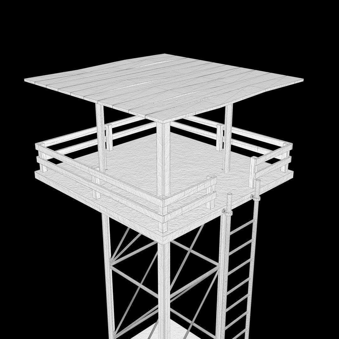 3D Model A Low-poly Of A Military Tower - TurboSquid 1872936