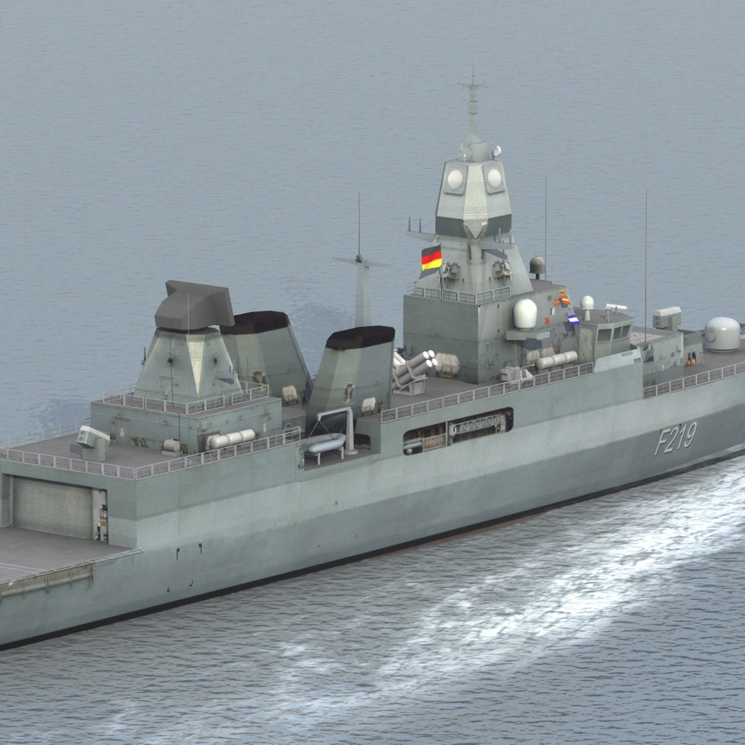F124 Sachsen Class Frigate 3ds