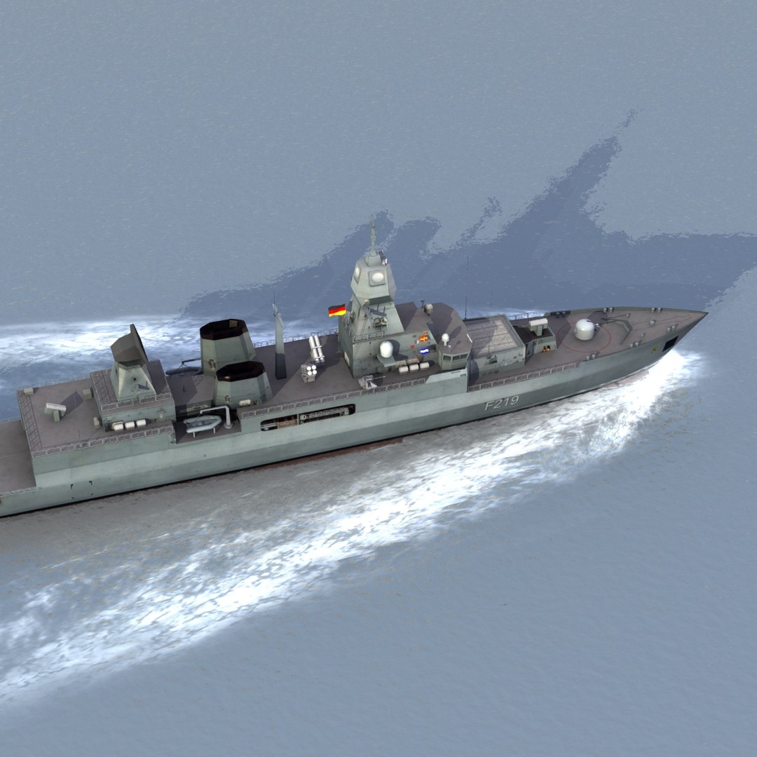 F124 Sachsen Class Frigate 3ds