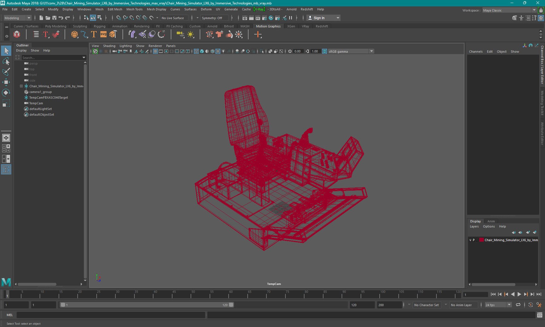 3D Model Chair Mining Simulator LX6 By Immersive Technologies ...