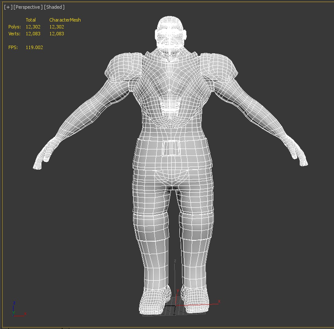 3d Male Character Modeled Polys