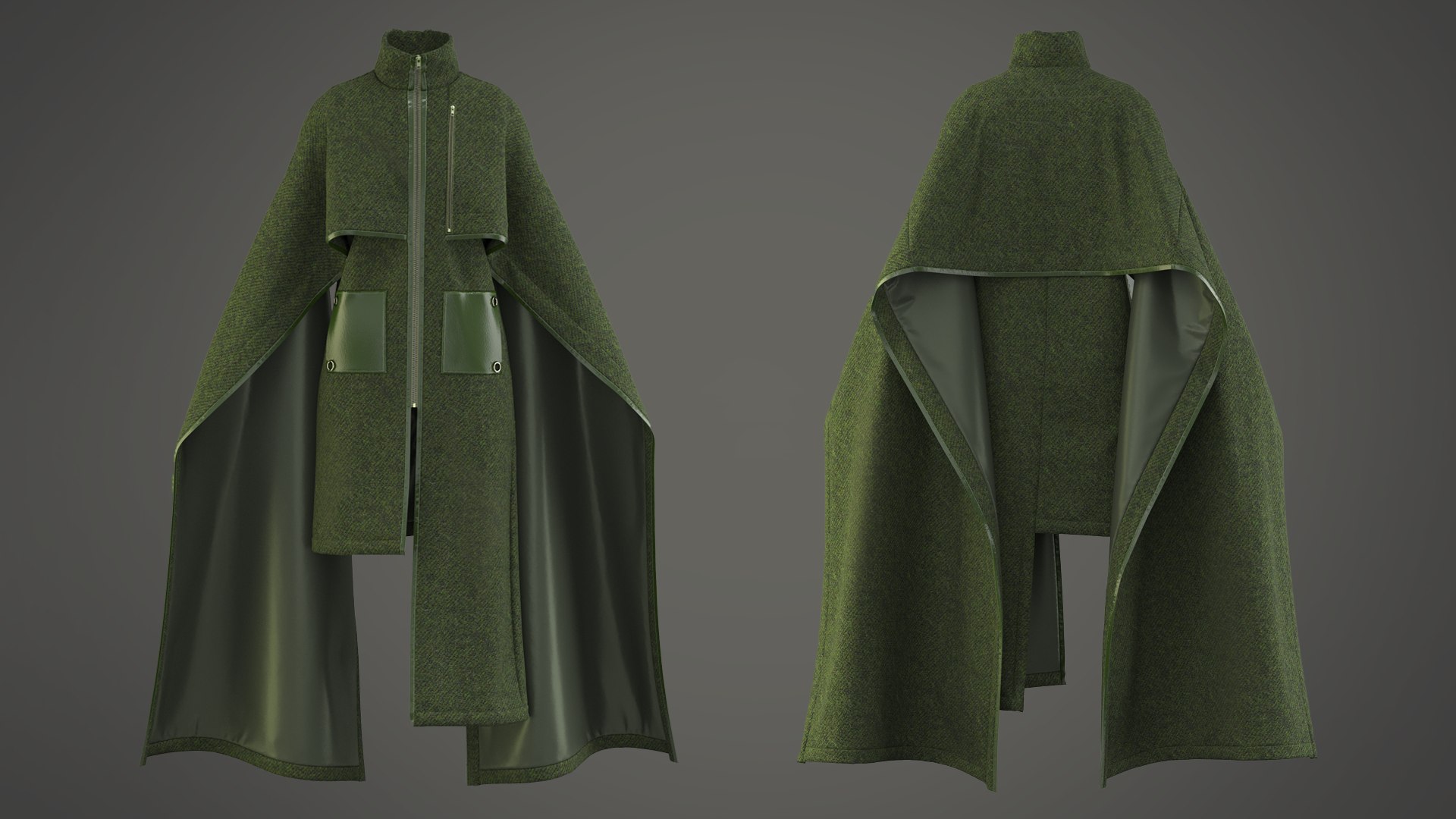 3D Cape Coat Model - TurboSquid 2331418