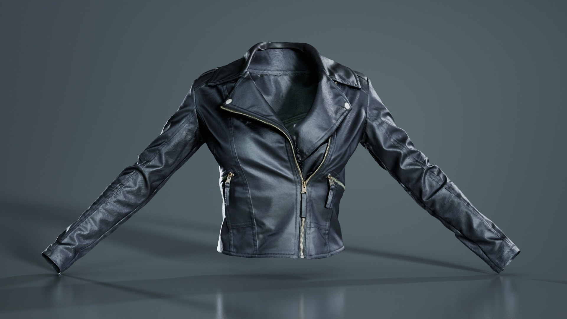 Slim Leather Jacket Remastered 3D Model - TurboSquid 2361434
