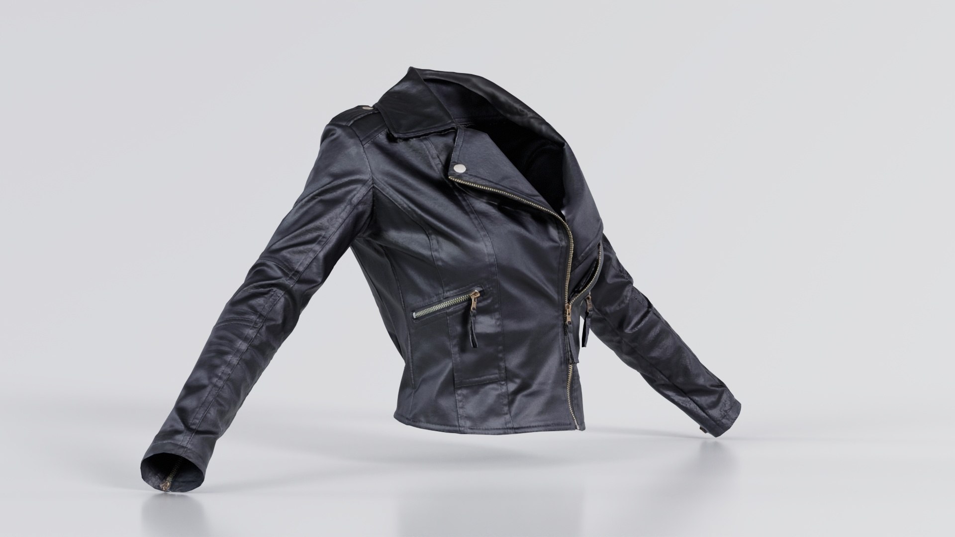 Slim Leather Jacket Remastered 3D Model - TurboSquid 2361434
