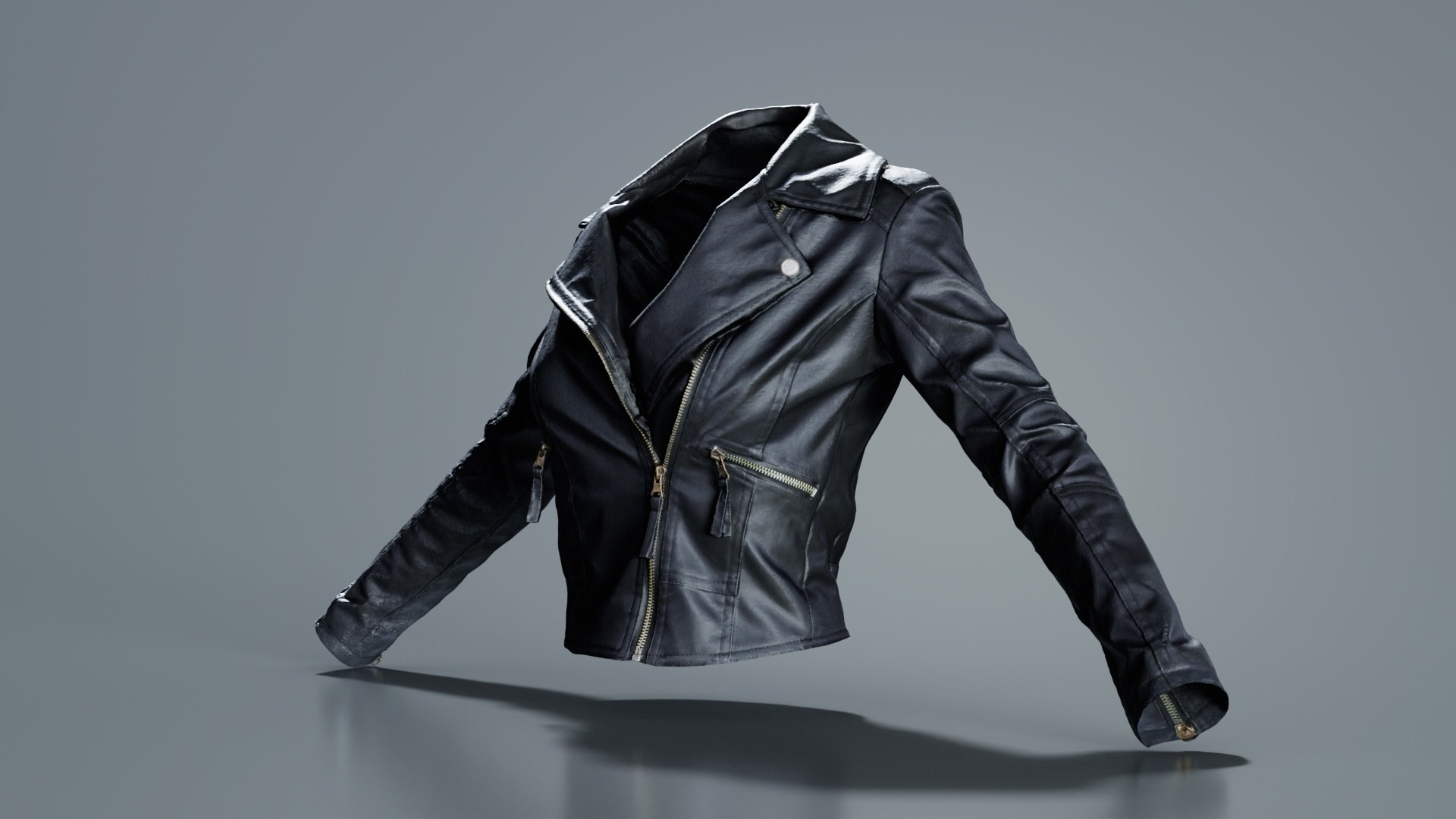 Slim Leather Jacket Remastered 3D Model - TurboSquid 2361434