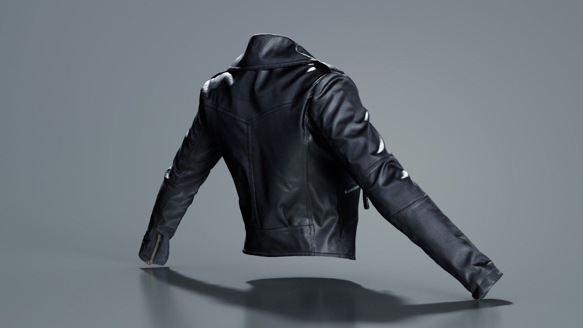 Slim Leather Jacket Remastered 3D Model - TurboSquid 2361434