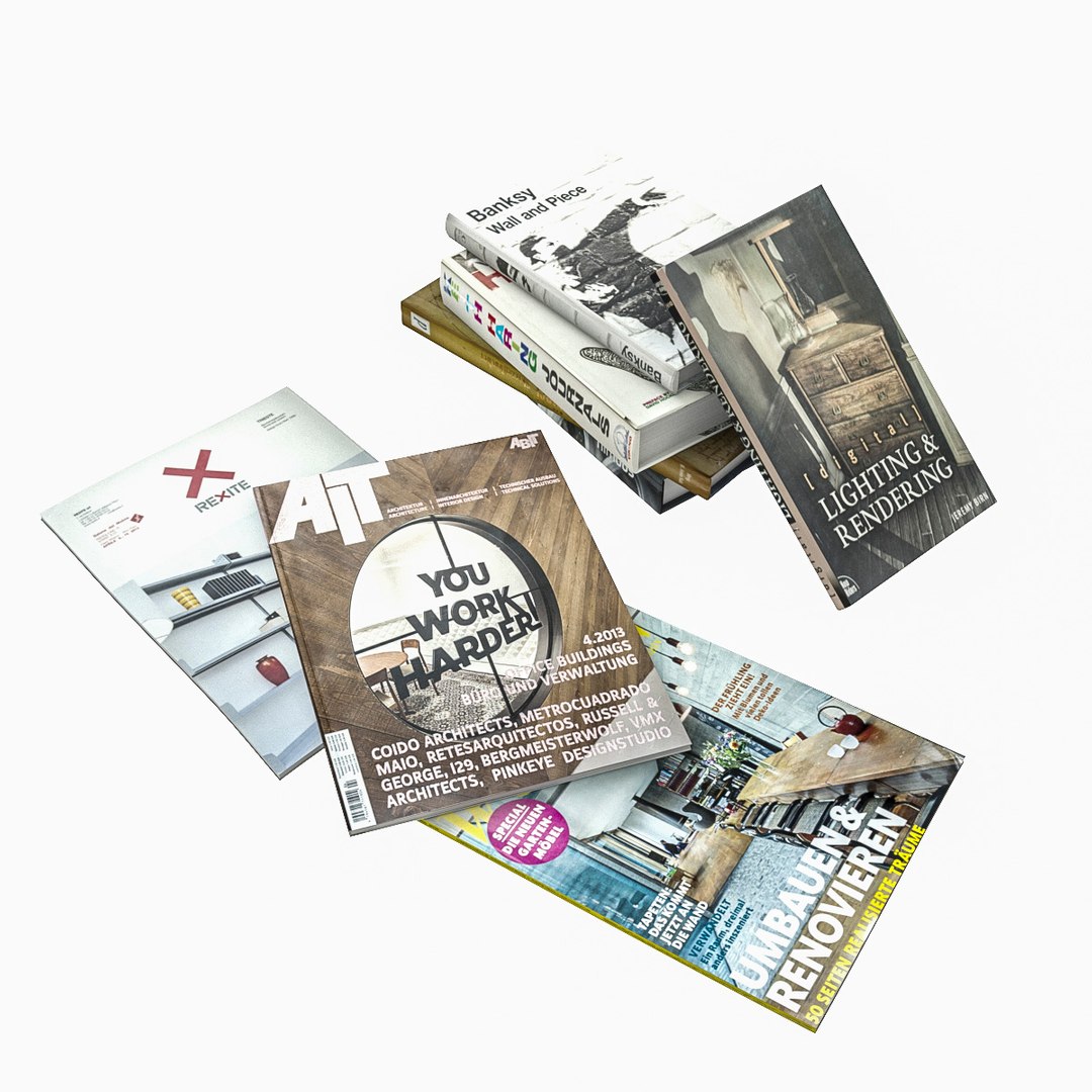 Books Magazines 3d Model