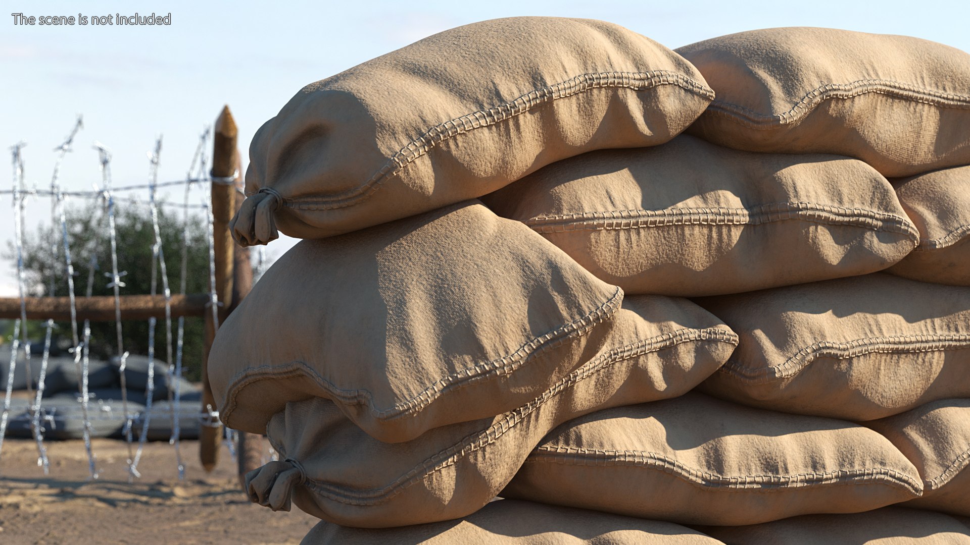 Sandbag Wall 3D - TurboSquid 1777967