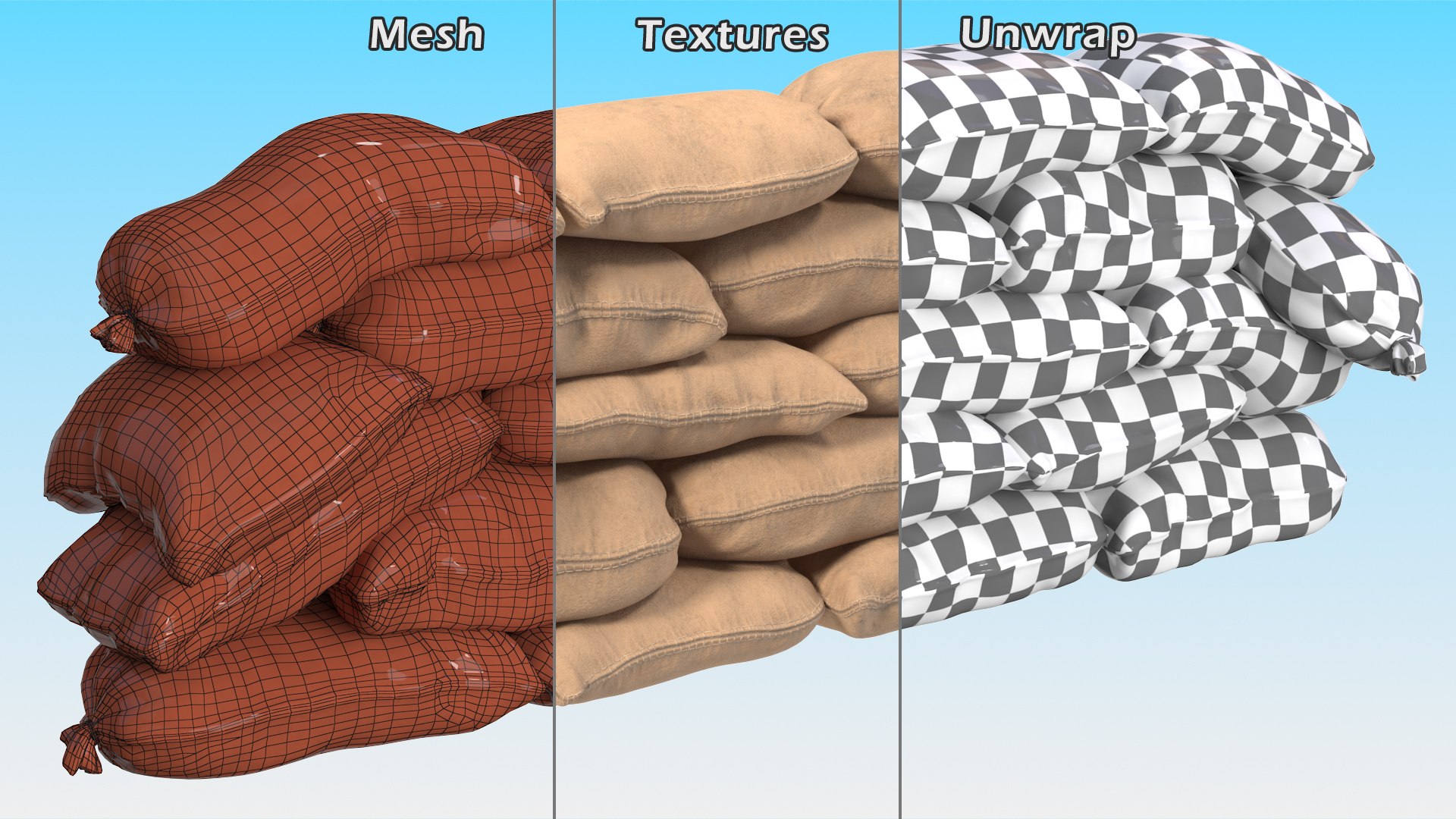 Sandbag Wall 3D - TurboSquid 1777967