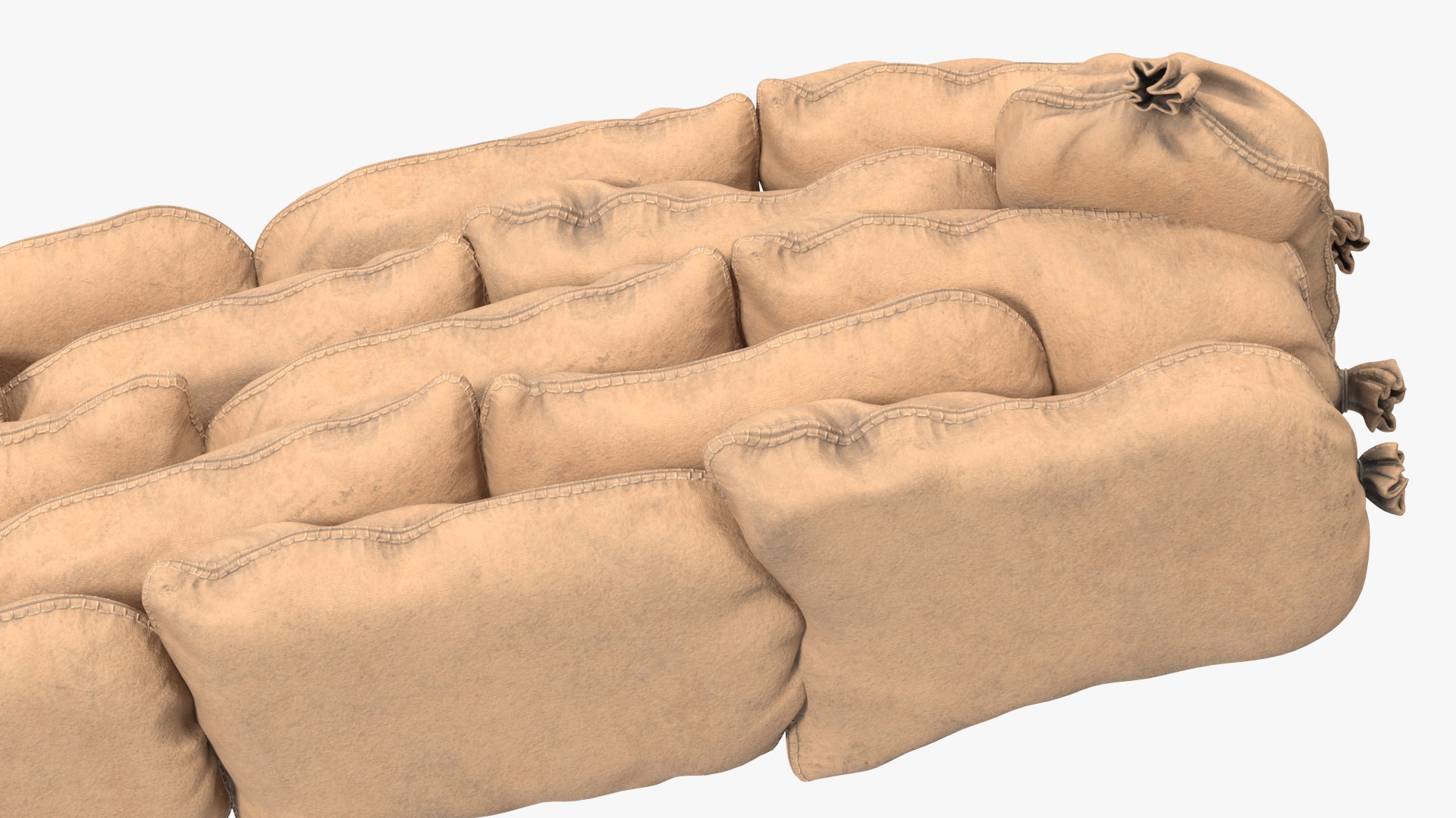 Sandbag Wall 3D - TurboSquid 1777967