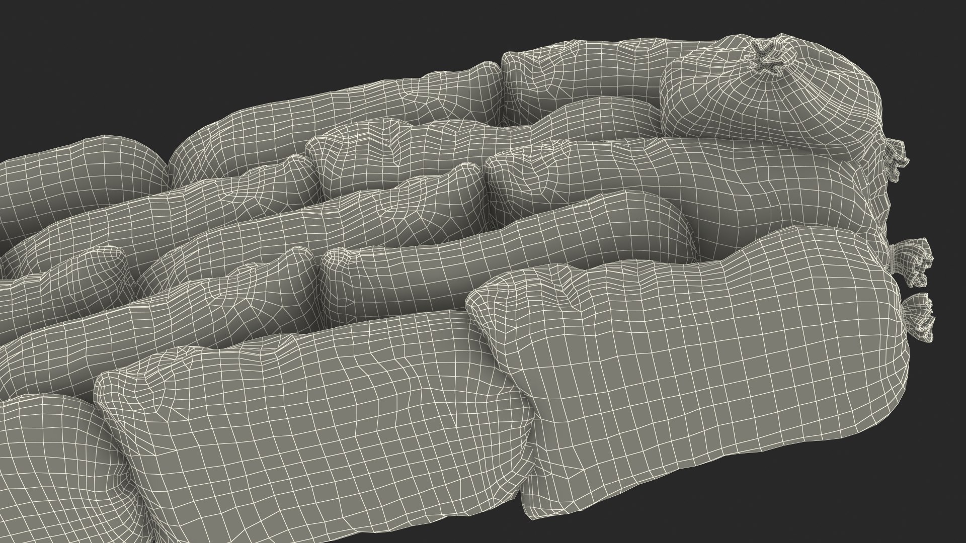 Sandbag Wall 3D - TurboSquid 1777967