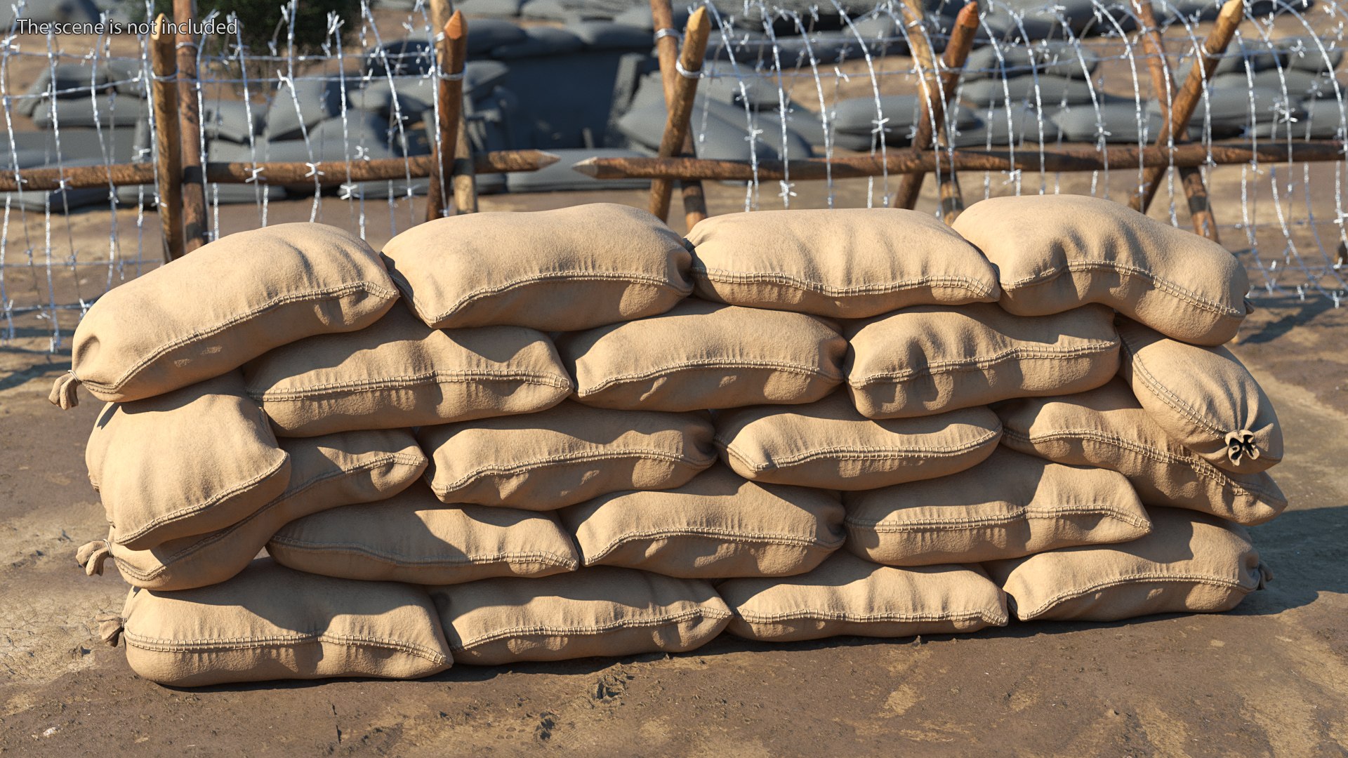 Sandbag Wall 3D - TurboSquid 1777967