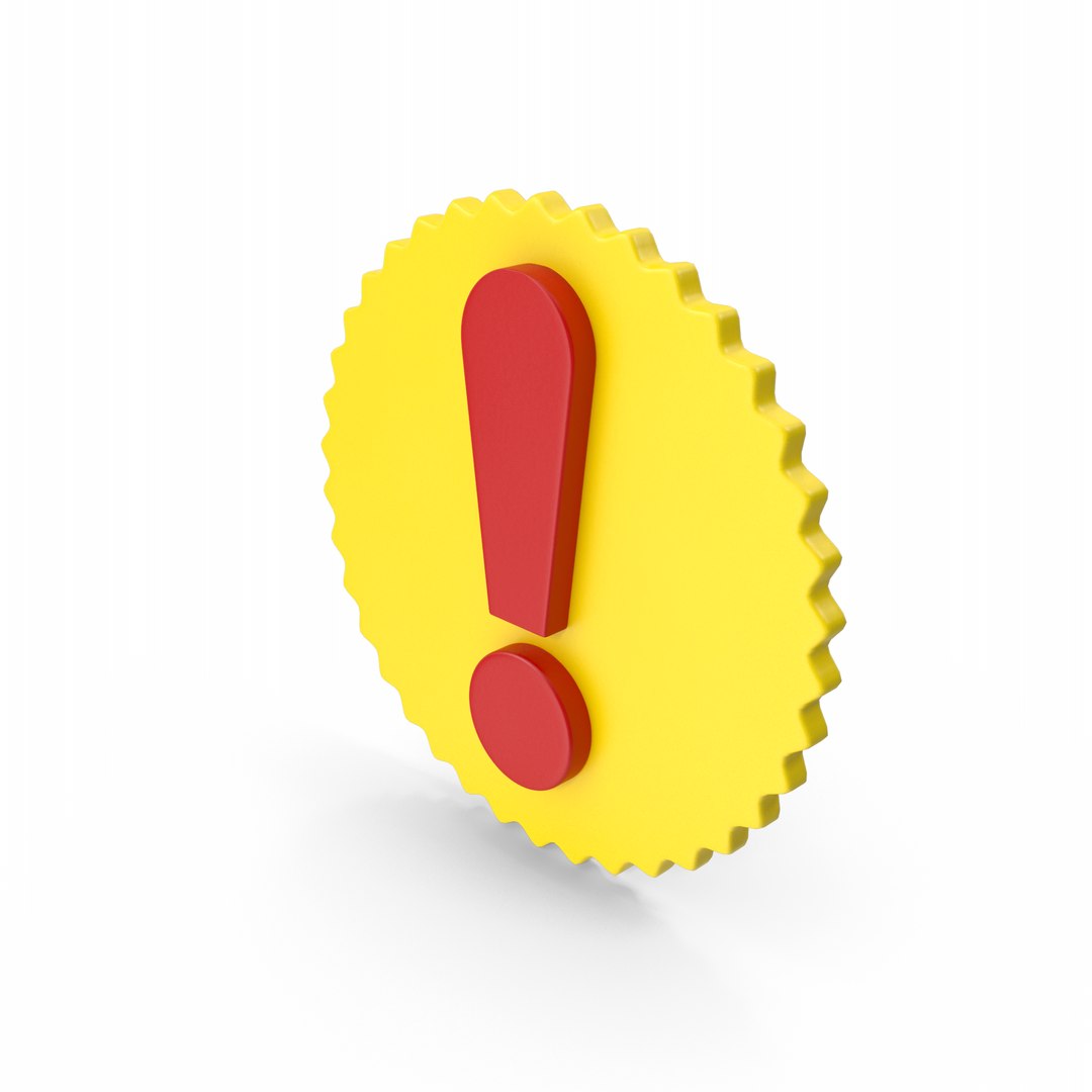 3D Model Exclamation Mark Red - TurboSquid 2316605