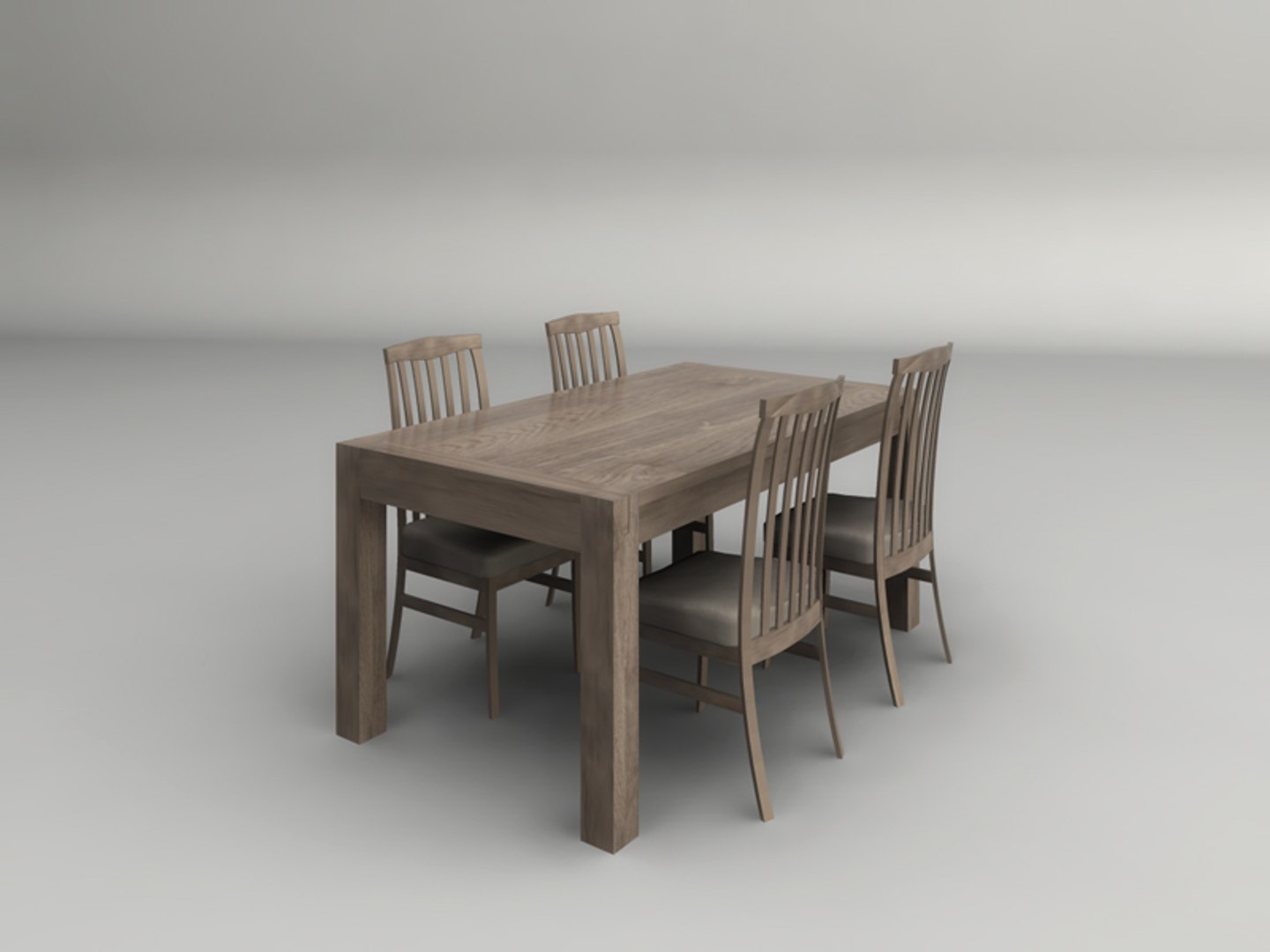 3d Model Light Wood Dining Table