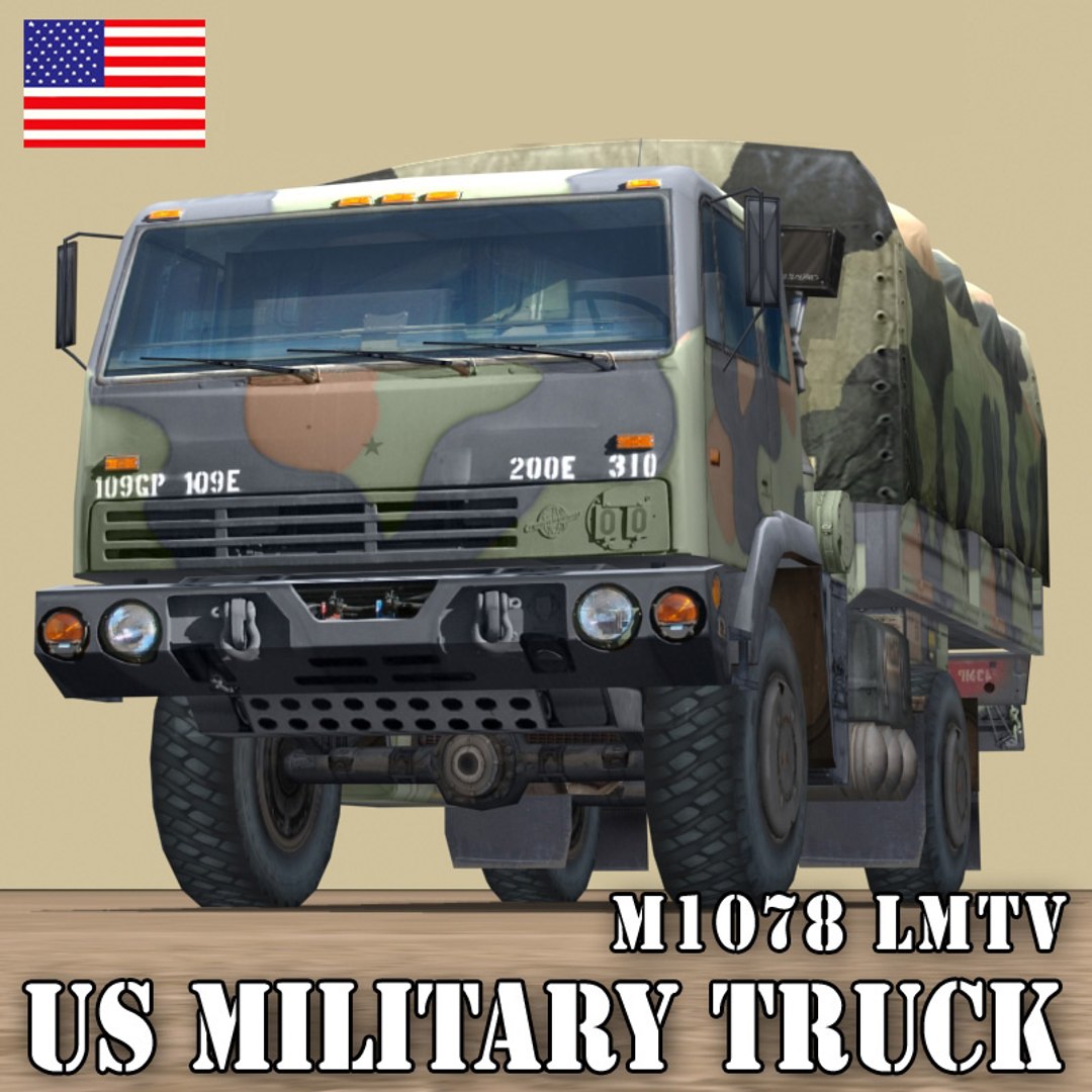 3d model m1078 cargo truck transport