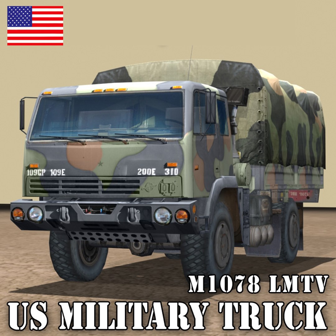 3d model m1078 cargo truck transport