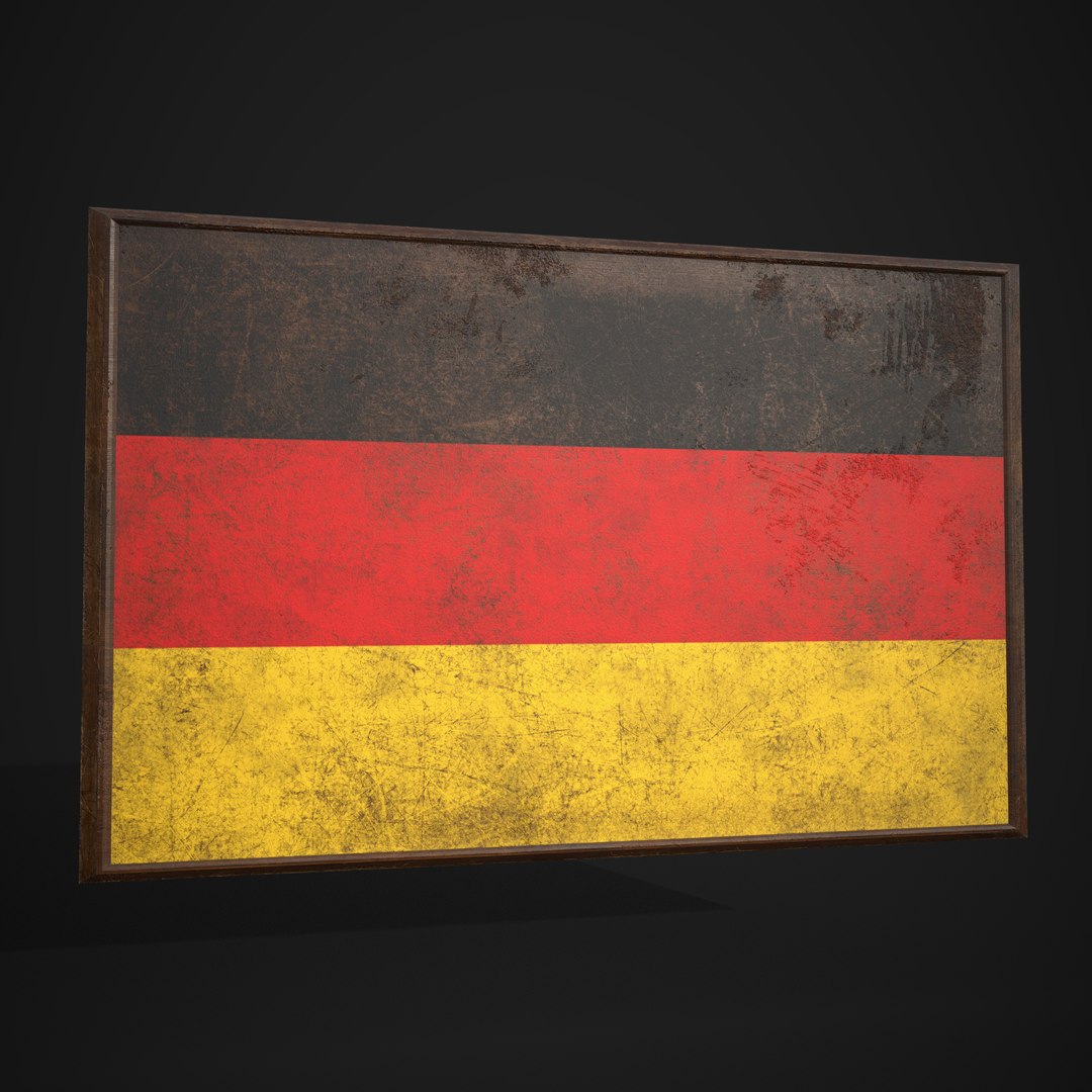 Old Picture Frame With Germany Flag - Game Ready PBR Low-poly 3D Model ...