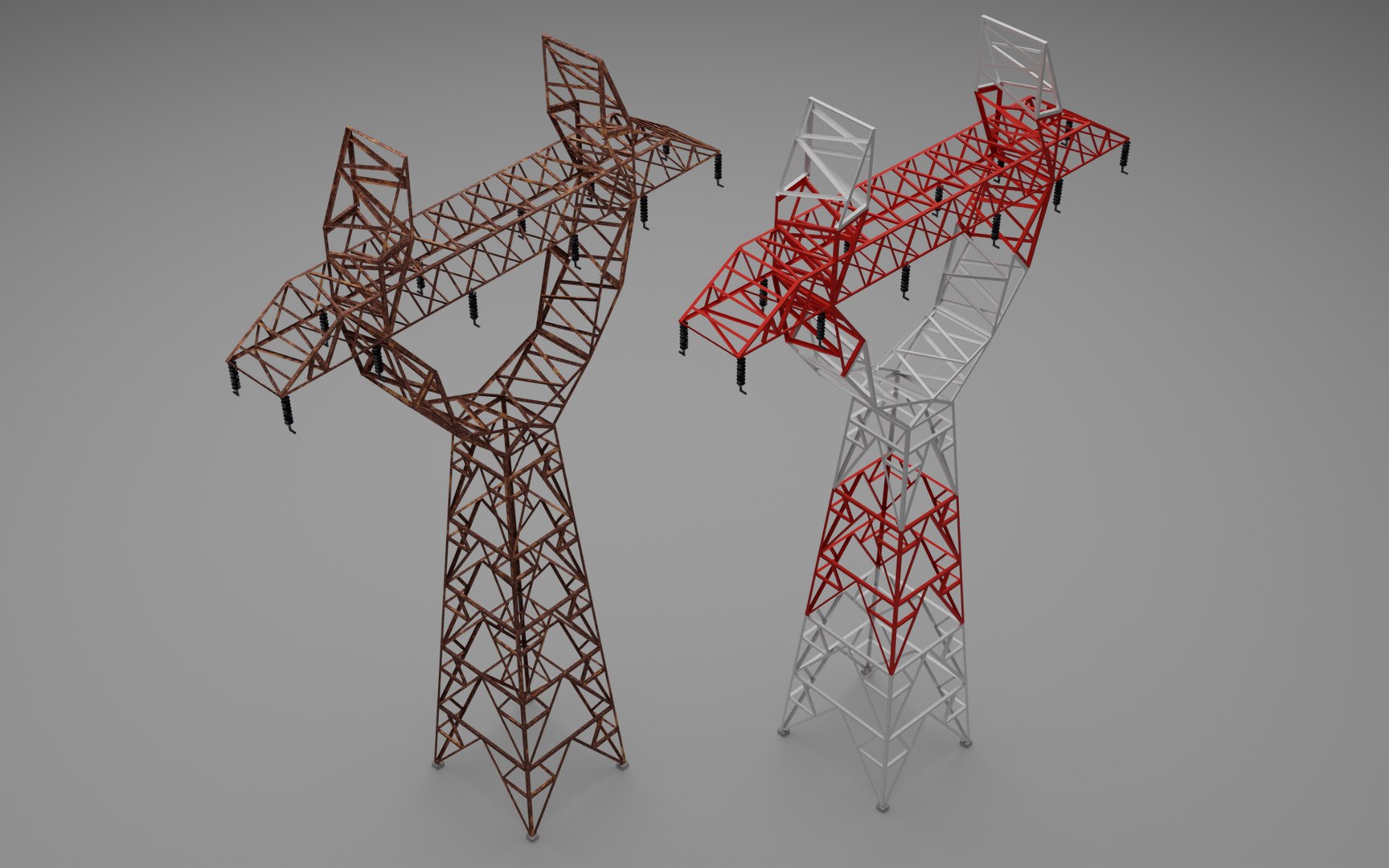 3D Electric power tower model - TurboSquid 1818404