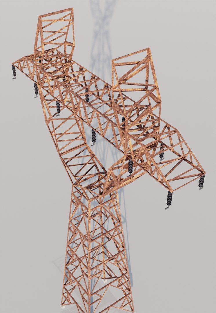 3D Electric power tower model - TurboSquid 1818404