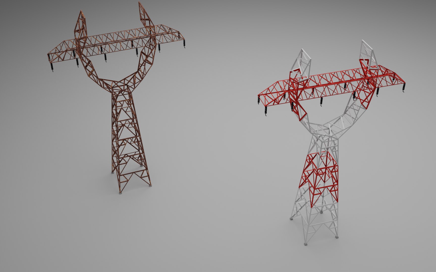 3D Electric power tower model - TurboSquid 1818404