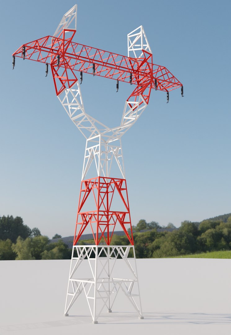 3D Electric power tower model - TurboSquid 1818404