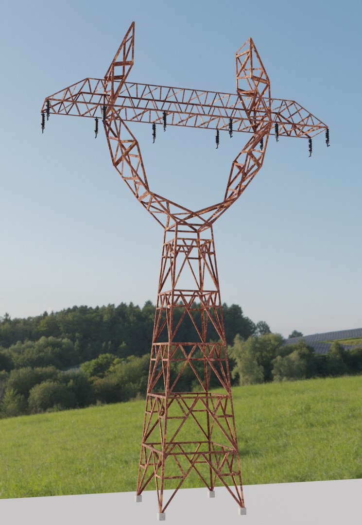 3D Electric power tower model - TurboSquid 1818404