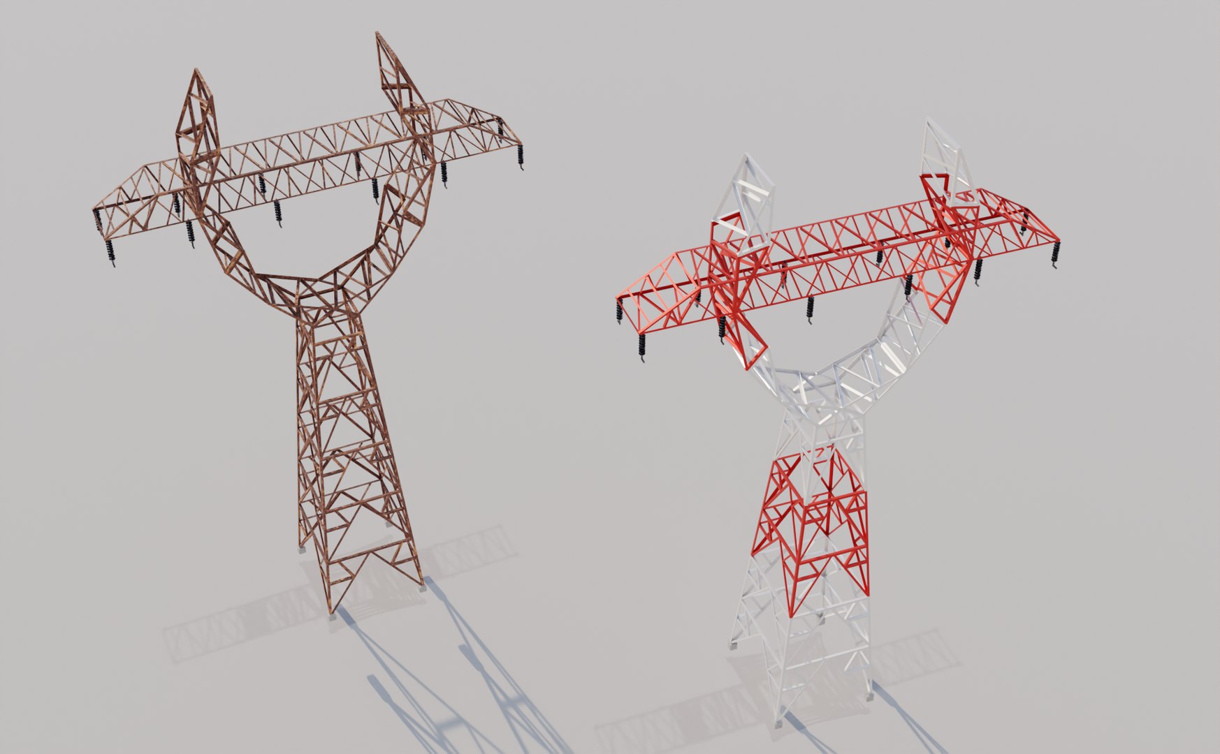 3D Electric power tower model - TurboSquid 1818404