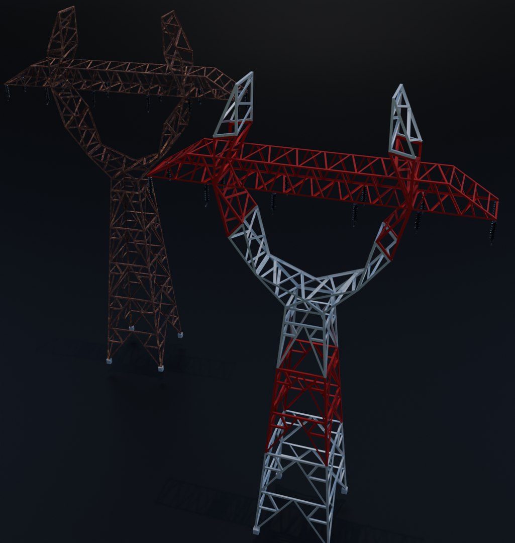 3D Electric power tower model - TurboSquid 1818404