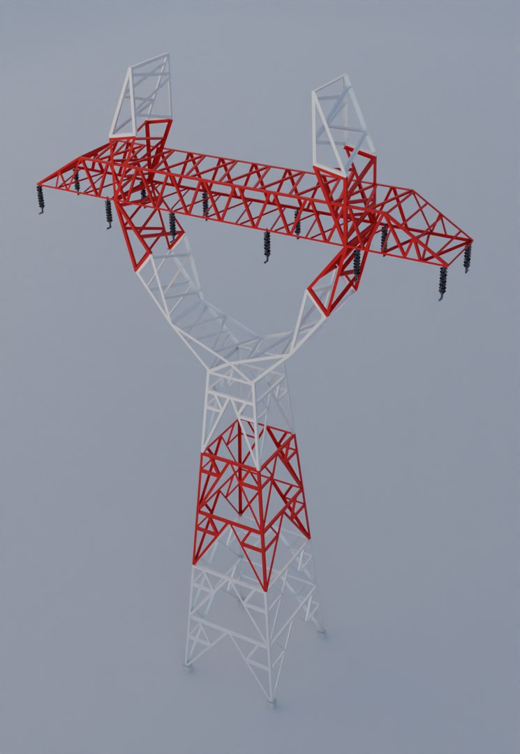 3D Electric power tower model - TurboSquid 1818404