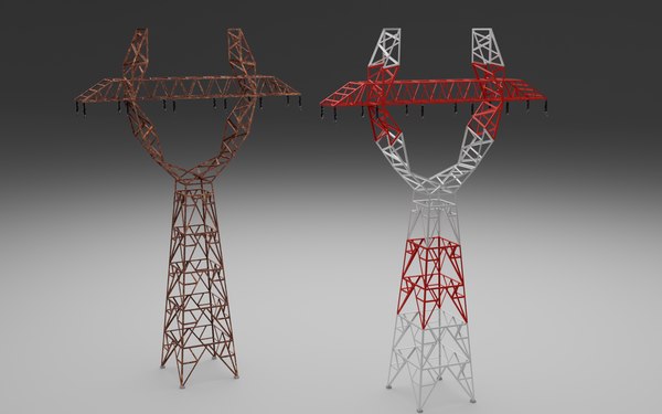 3D Electric power tower model - TurboSquid 1818404