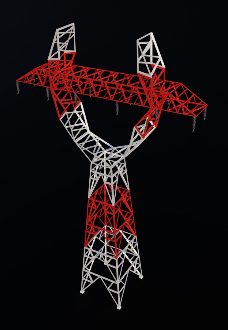 3D Electric power tower model - TurboSquid 1818404