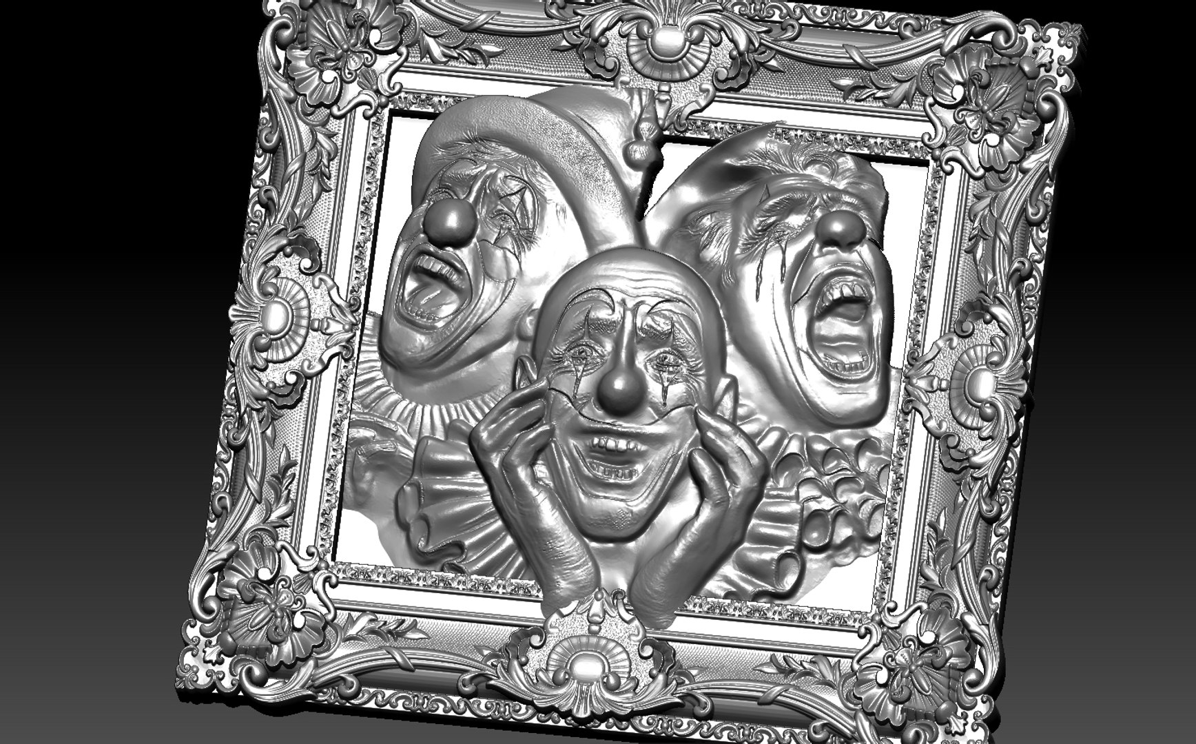 Clowns - Theatre-art Themed Framed Billboard 3D Model - TurboSquid 2324871