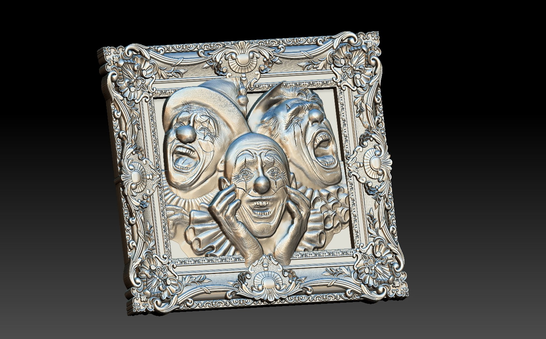 Clowns - Theatre-art Themed Framed Billboard 3D Model - TurboSquid 2324871