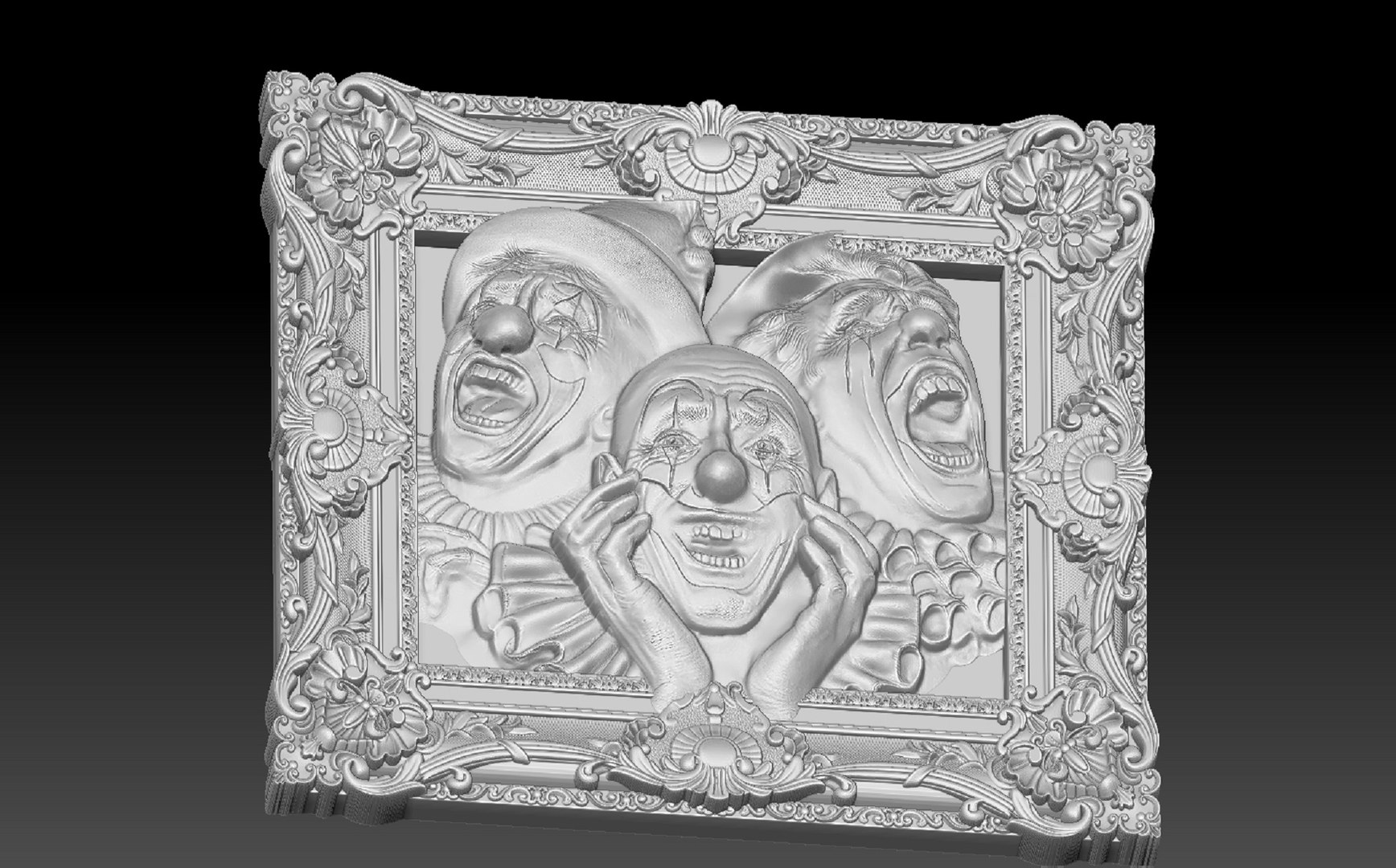 Clowns - Theatre-art Themed Framed Billboard 3D Model - TurboSquid 2324871