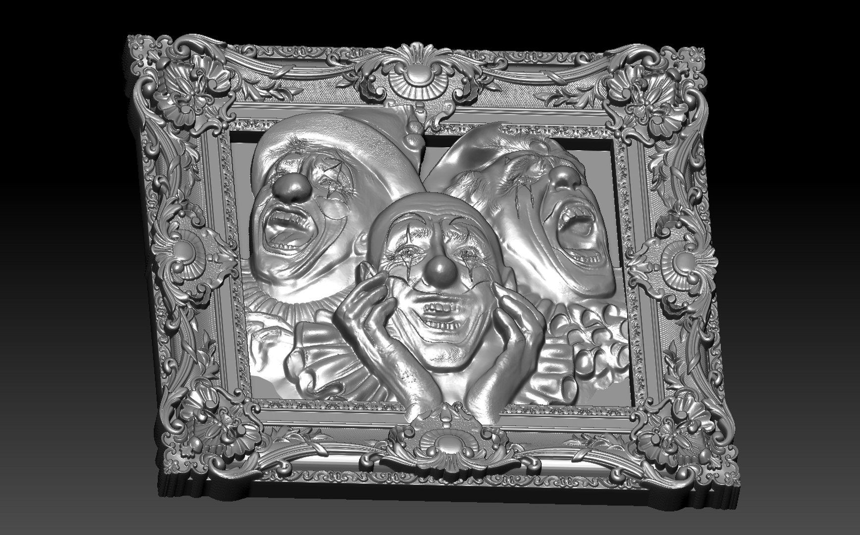 Clowns - Theatre-art Themed Framed Billboard 3D Model - TurboSquid 2324871