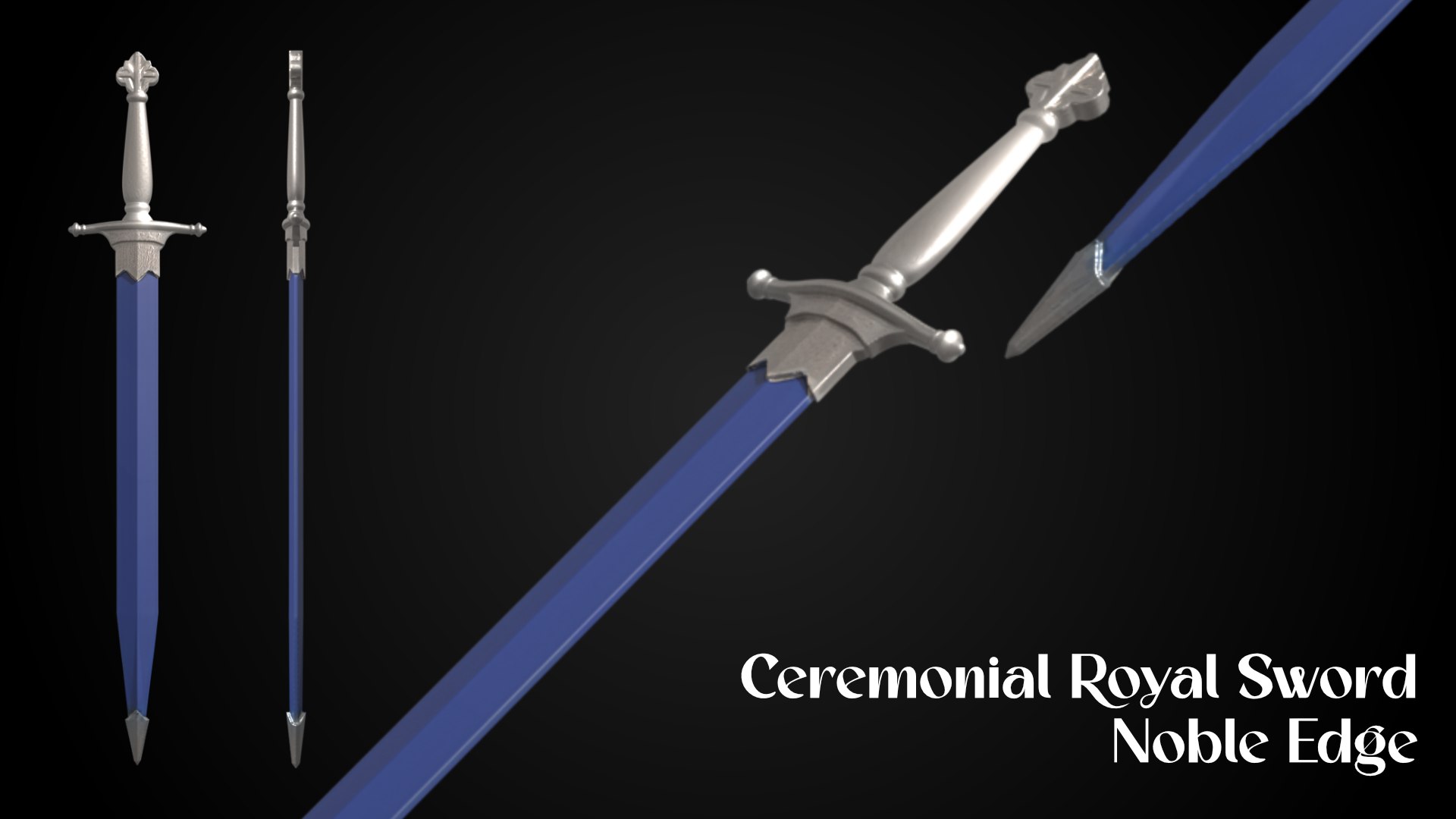 3D Stylized Knight Sword - Ceremonial Royal Sword - Noble Edge Model - TurboSquid 2426774