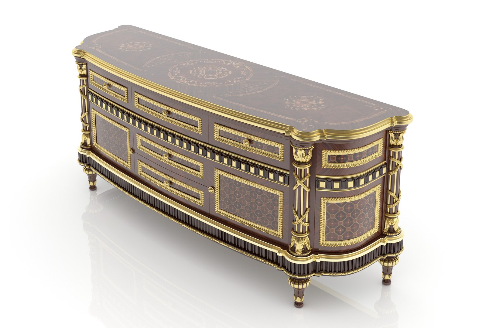 New Baroque TV Stand By Modenese 3D - TurboSquid 2296045