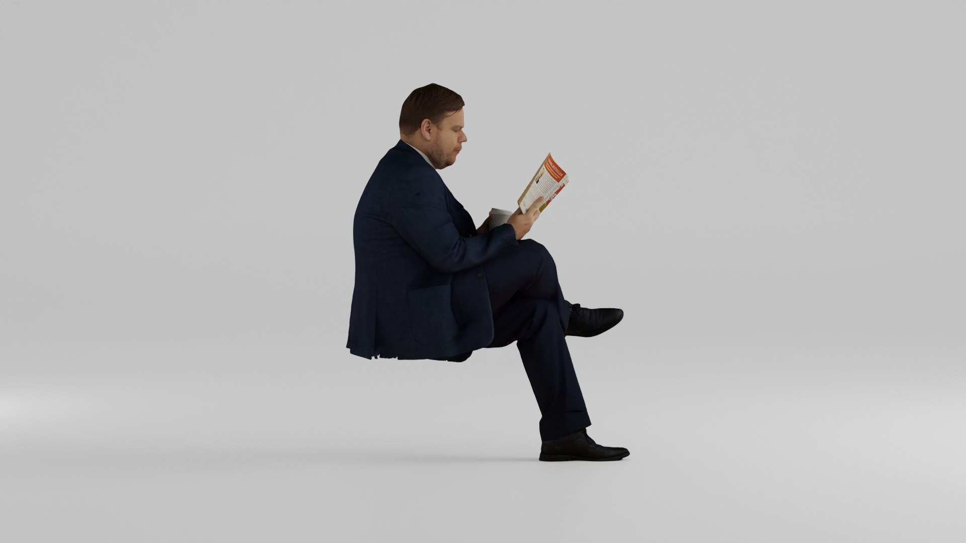 3D Man Reading Business 1 model - TurboSquid 2114650